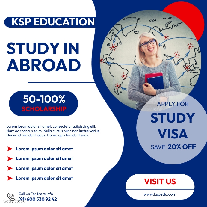 Study in Abroad | Admission Open | Abroad Stu Template | PosterMyWall